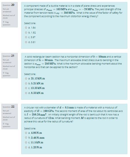 Solved Dub20 Not yet A component made of a ductile material | Chegg.com