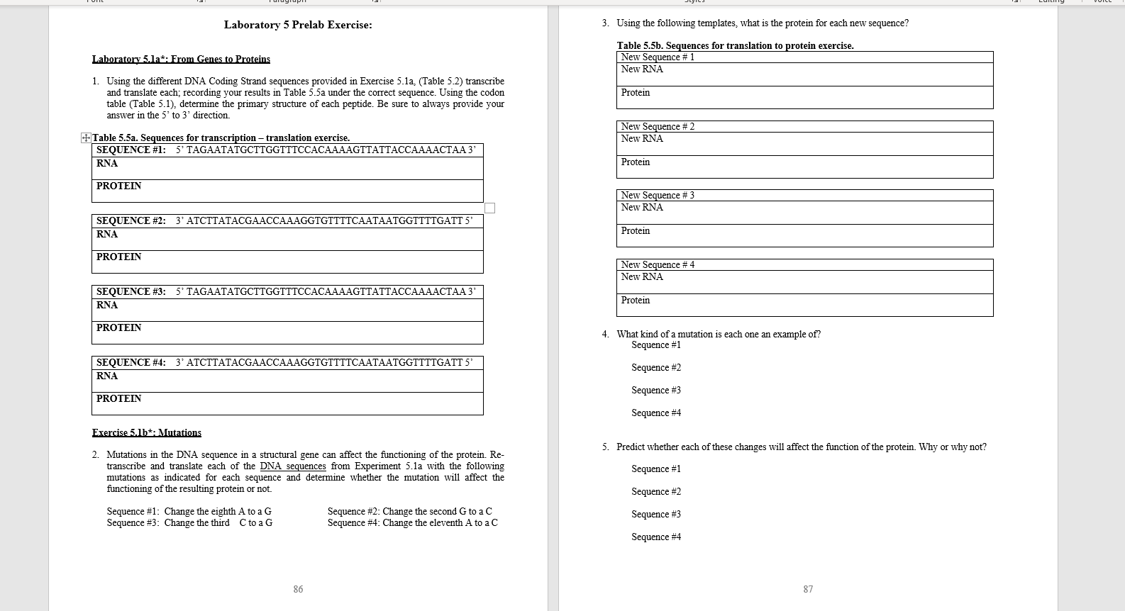 Solved Laboratory 5 Prelab Exercise: 3. Using the following | Chegg.com