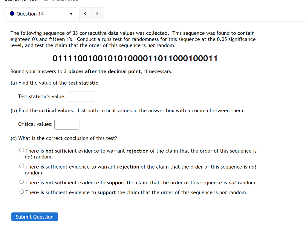 Solved The following sequence of 33 consecutive data values | Chegg.com