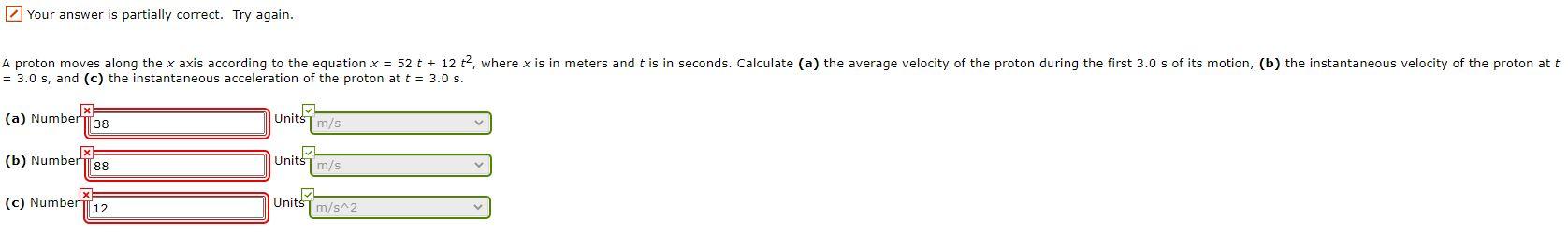 Solved Your Answer Is Partially Correct Try Again A Proton