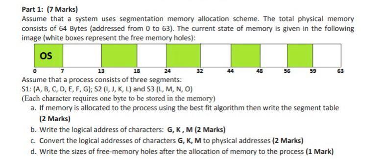 Solved Part 1: (7 Marks) Assume that a system uses | Chegg.com