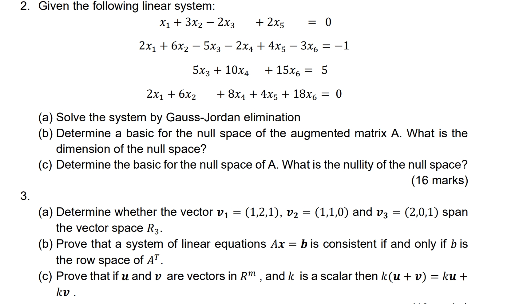 Solved 2. Given the following linear system: | Chegg.com