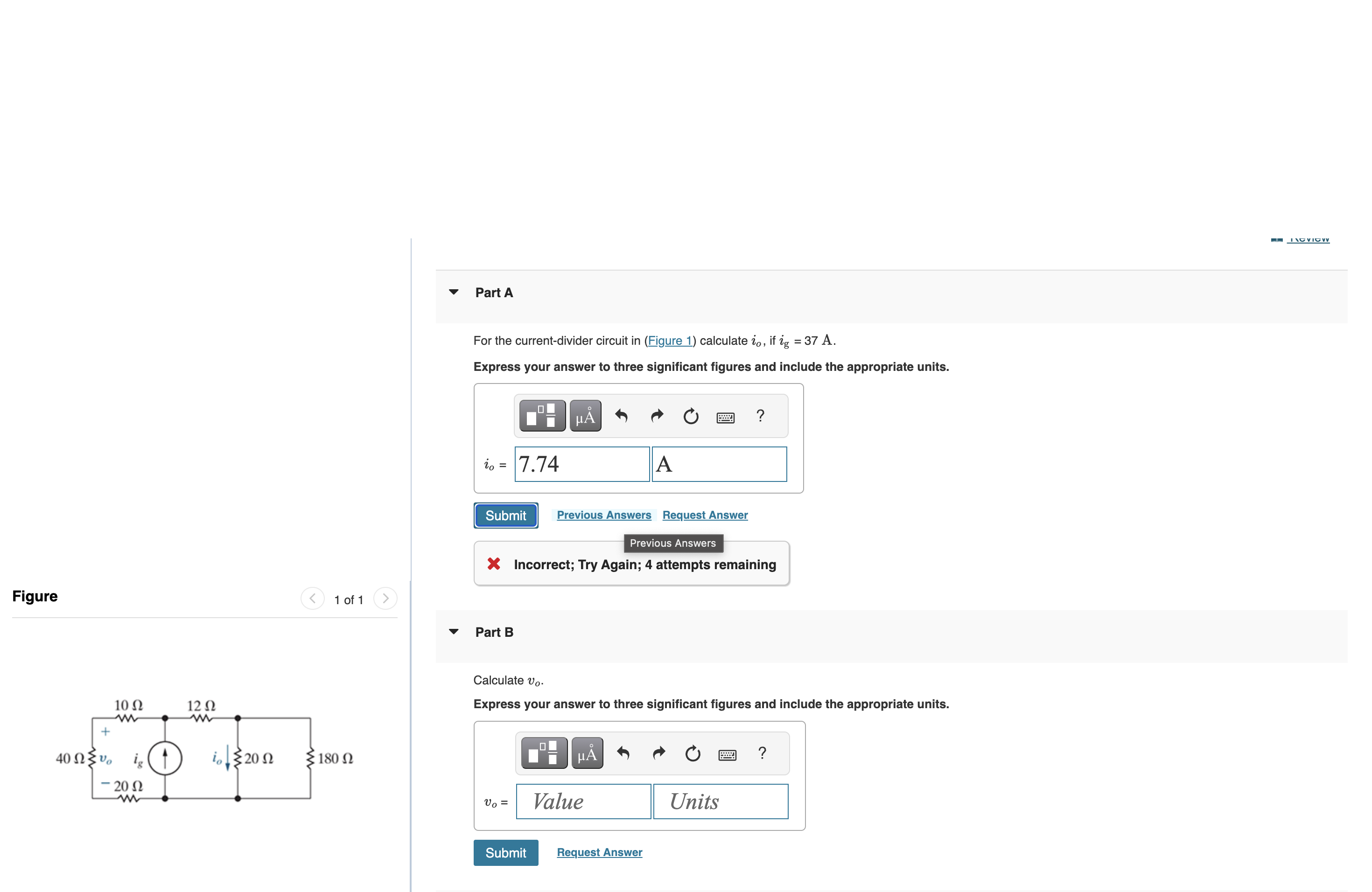 Solved Part AFor the current-divider circuit in (Figure 1) | Chegg.com