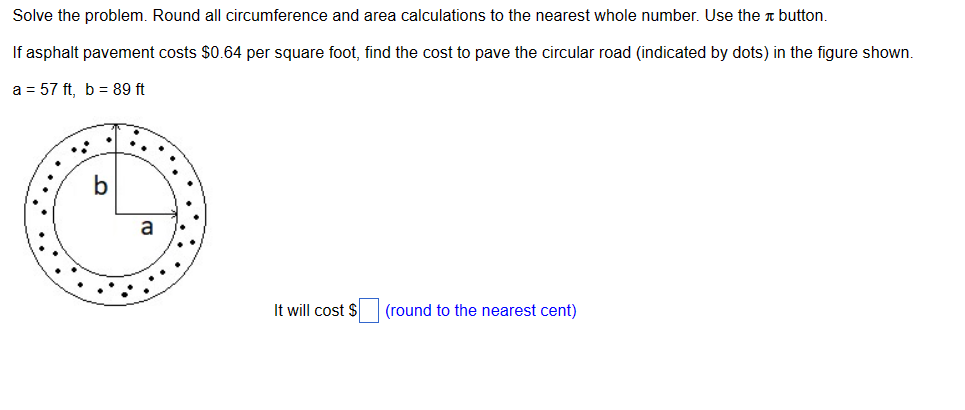 Solved Solve the problem. Round all circumference and area | Chegg.com
