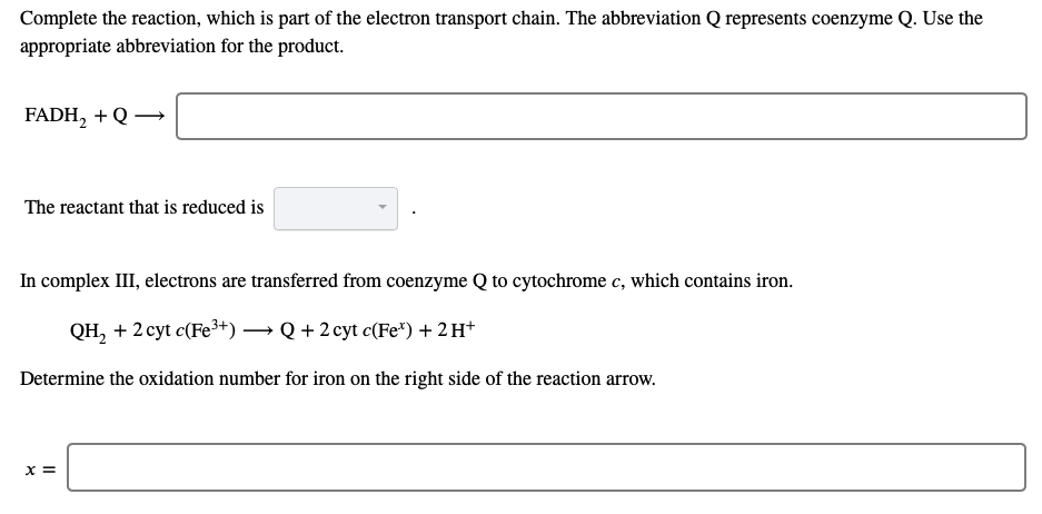 Solved "The reactant that is reduced is" has the options | Chegg.com