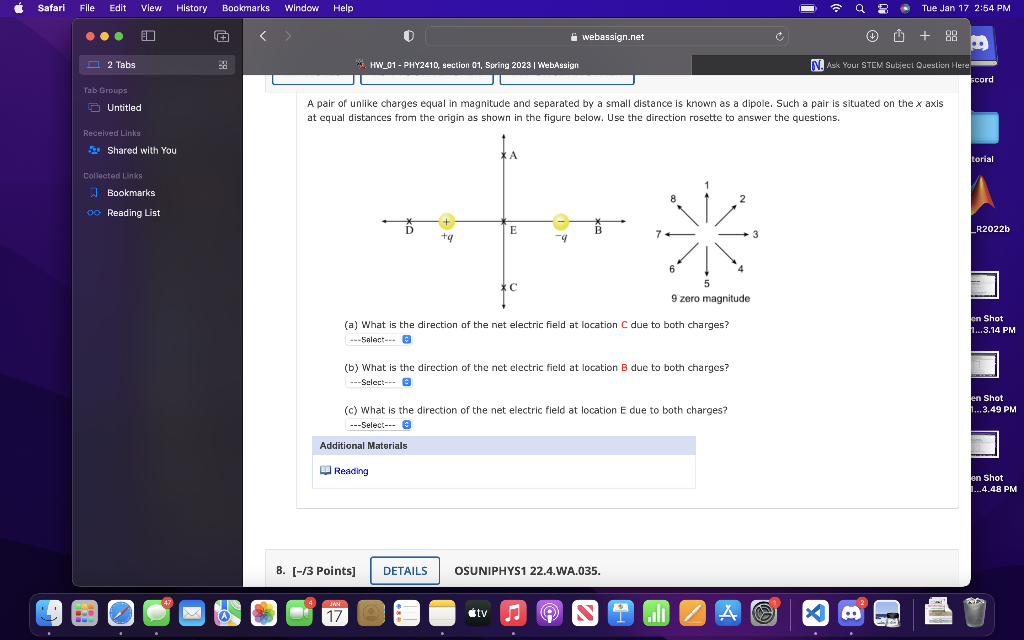 Solved A pair of unlike charges equal in magnitude and | Chegg.com