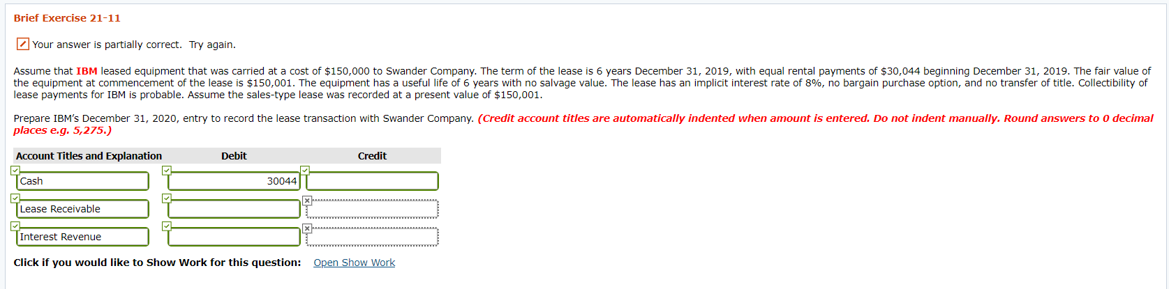 Solved Brief Exercise 21-11 Your answer is partially | Chegg.com