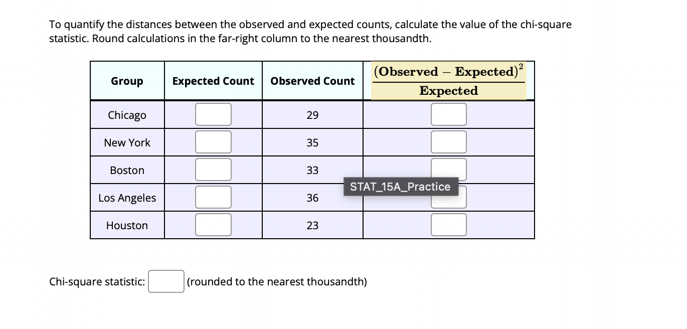 Solved To quantify the distances between the observed and | Chegg.com