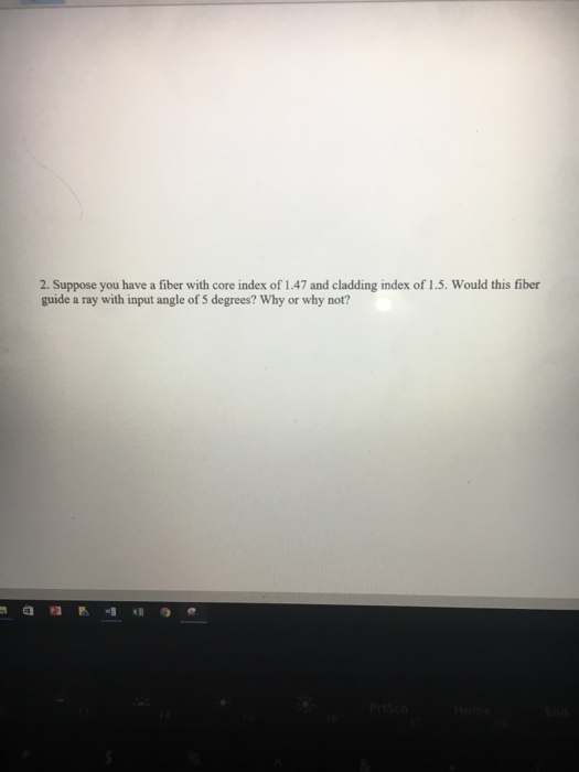 Solved Suppose you have a fiber with core index of 1.47 and | Chegg.com