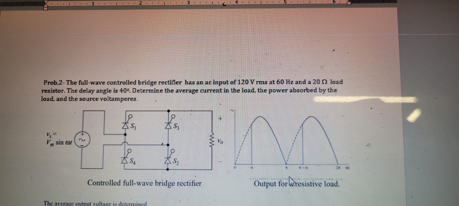 Solved Prob 2 The Full Wave Controlled Bridge Rectifier Has