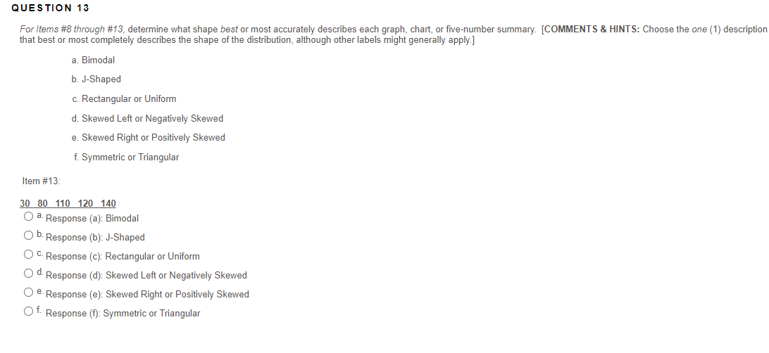 Solved For Items #8 through #13, determine what shape best | Chegg.com