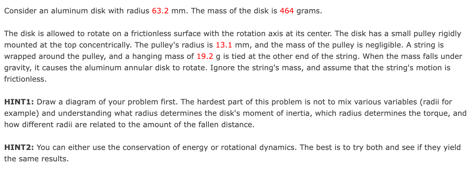 Solved The disk is allowed to rotate on a frictionless | Chegg.com