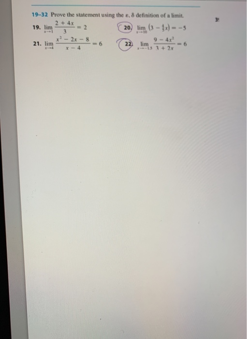 Solved 19-32 Prove the statement using the ε, δ definition | Chegg.com