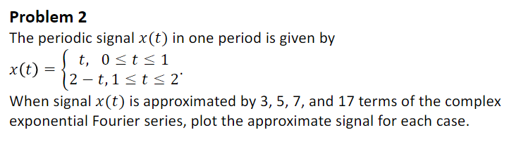 Solved USING MATLAB Problem 2The periodic signal 𝑥(𝑡)in | Chegg.com