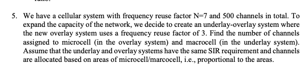 Solved 5. We have a cellular system with frequency reuse | Chegg.com
