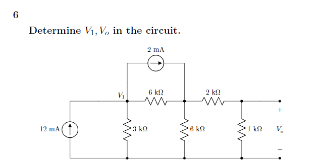 Solved Determine V1,Vo in the circuit. | Chegg.com