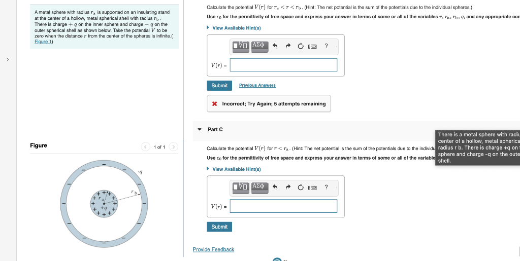 Solved Cakulate the potential V(r) for ra | Chegg.com
