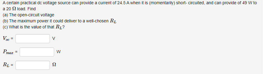Solved A certain practical dc voltage source can provide a | Chegg.com