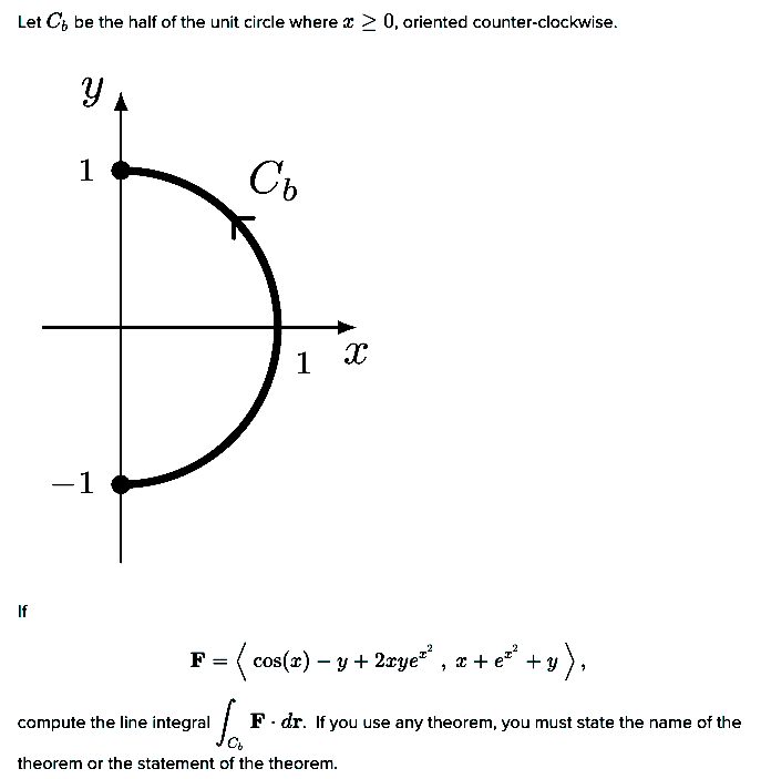 Solved Let Co be the half of the unit circle where x > 0. | Chegg.com