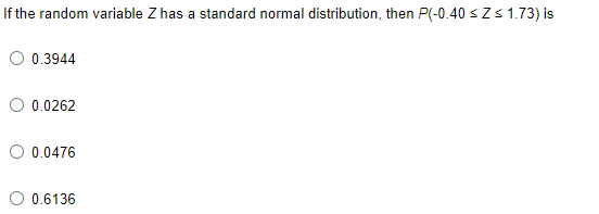 Solved If the random variable Z has a standard normal | Chegg.com