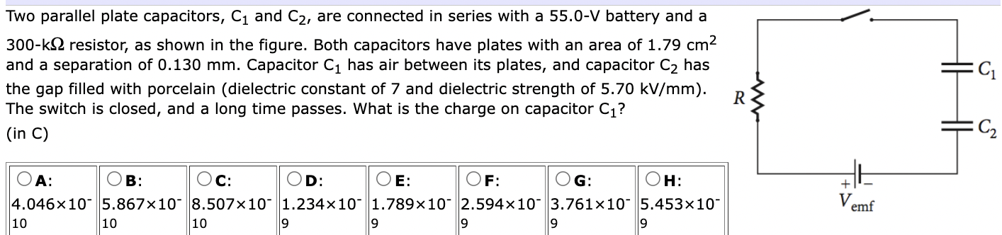 Solved Two parallel plate capacitors, C1 and C2, are | Chegg.com