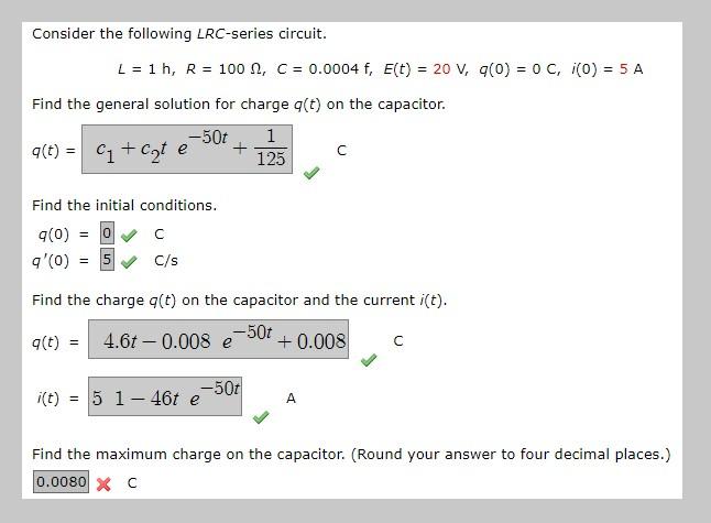 Solved Consider the following ∠RC-series circuit. L=1 | Chegg.com