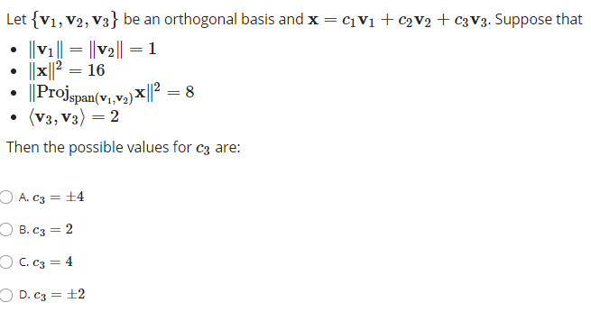 Solved . Let {V1, V2, V3} be an orthogonal basis and x = | Chegg.com
