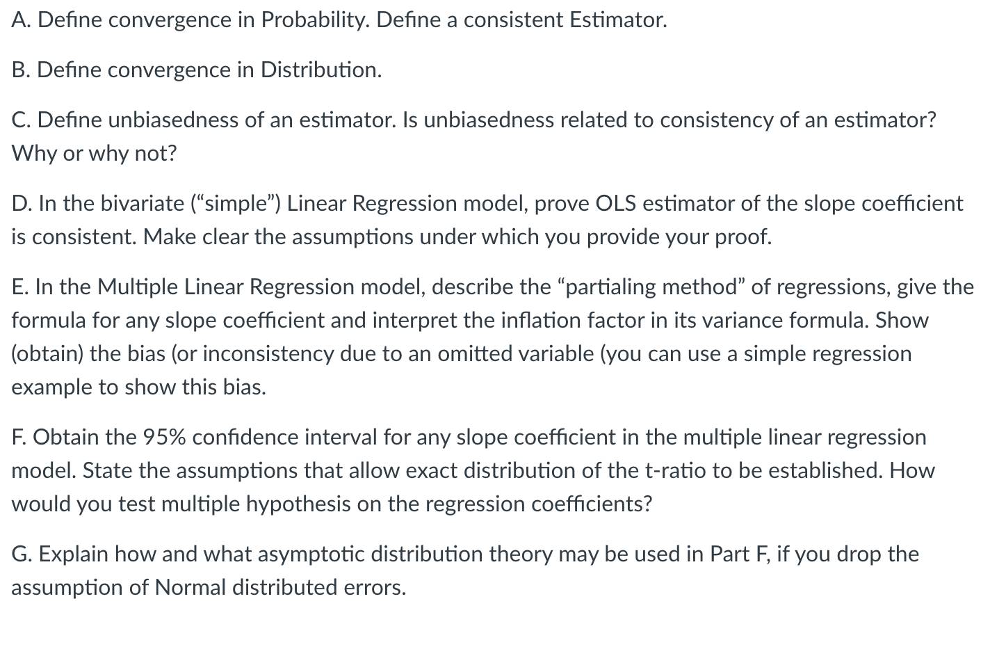 Solved A. Define convergence in Probability. Define a | Chegg.com