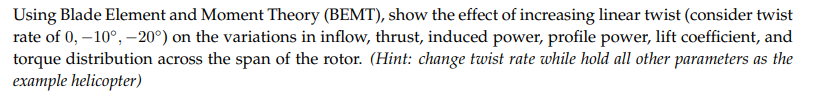 Solved Using Blade Element and Moment Theory (BEMT), show | Chegg.com