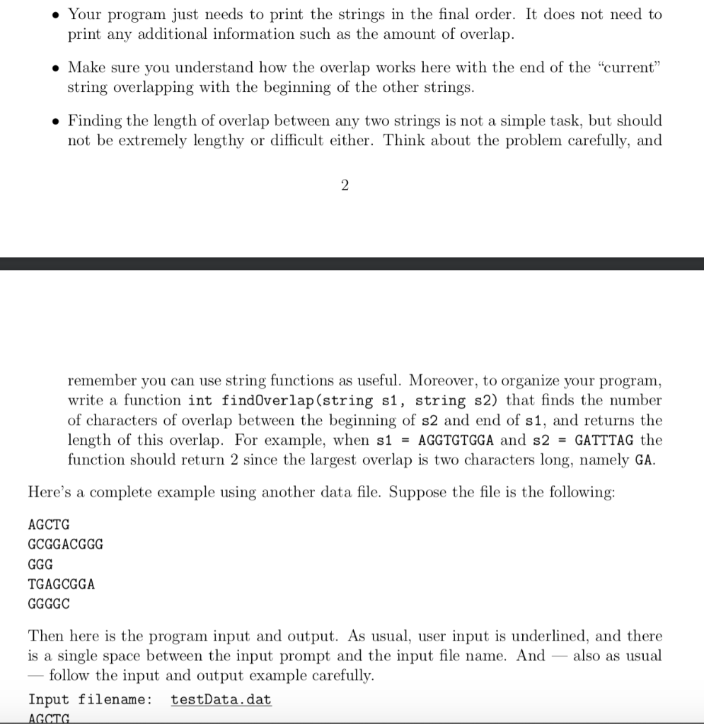 Problem A: String Overlap (30 points) In this problem | Chegg.com