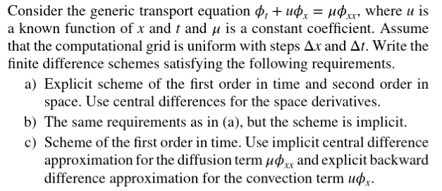 Consider the generic transport equation Φ, + μφ = μΦ, | Chegg.com