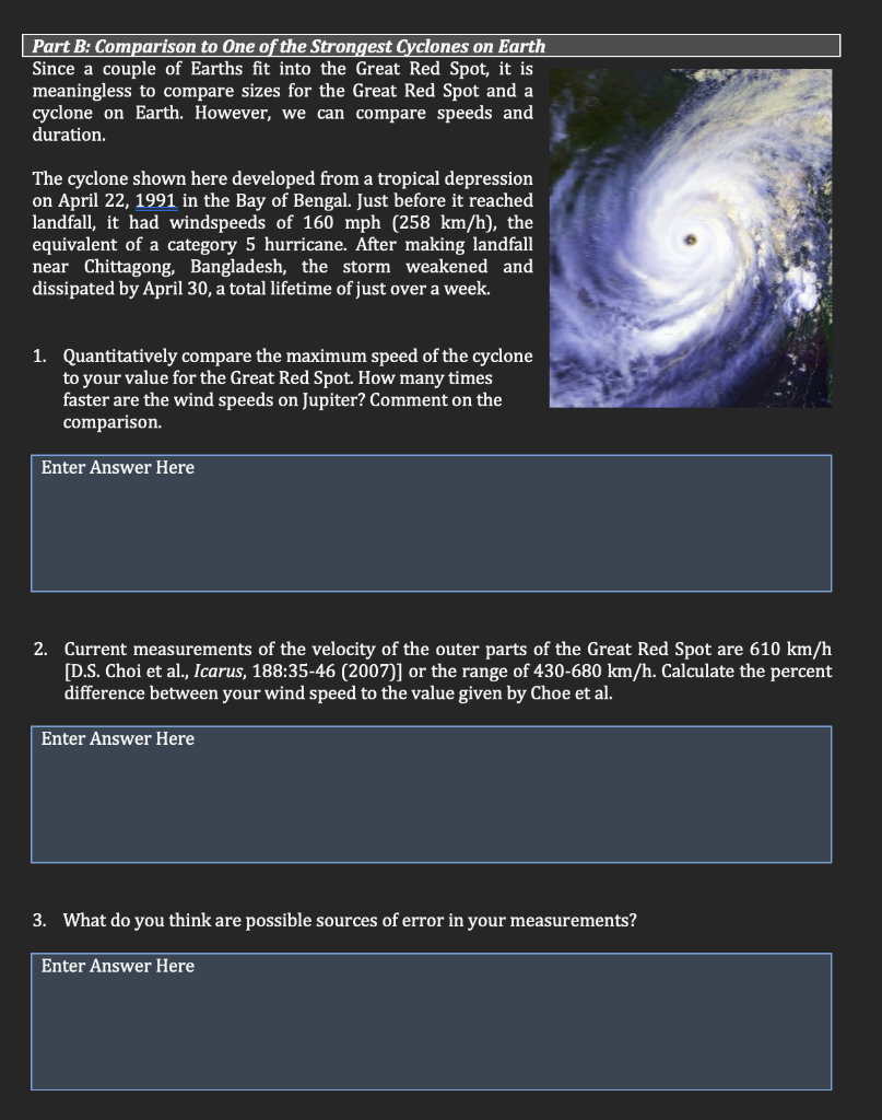 Solved Part B: Comparison to One of the Strongest Cyclones | Chegg.com
