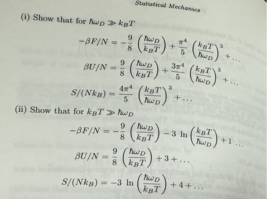 Solved Consider the Debye Model of the specific heat, in | Chegg.com