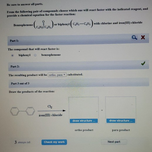 Solved Be sure to answer all parts. From the following pair | Chegg.com