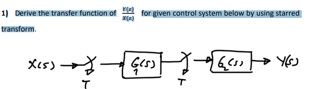 Solved Derive the transfer function of Y(z)x(z) ﻿for given | Chegg.com