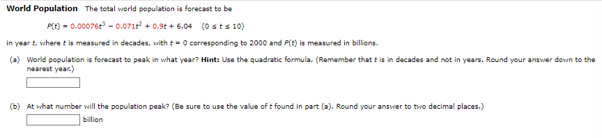 Solved World Population The total world population is | Chegg.com