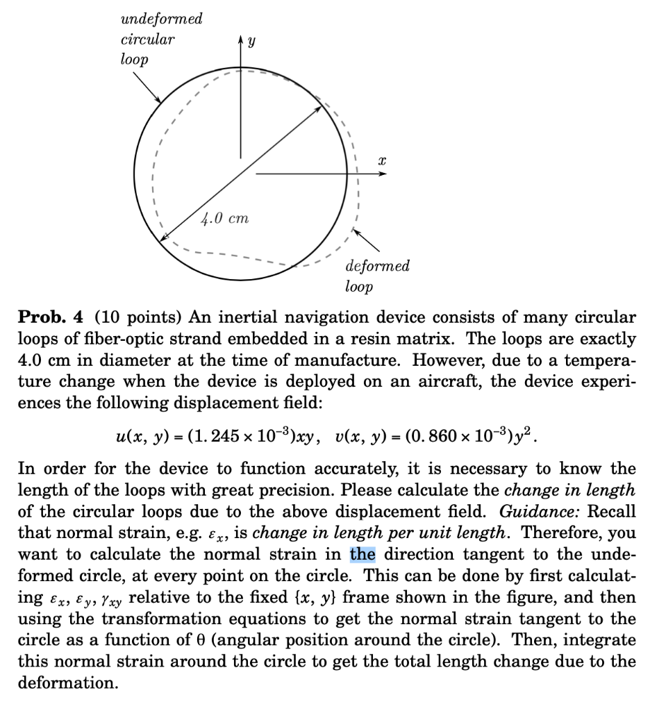 Solved undeformed circular loop y I 4.0 cm deformed loop | Chegg.com