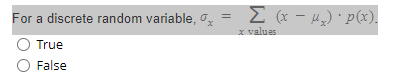 For a discrete random variable, | Chegg.com