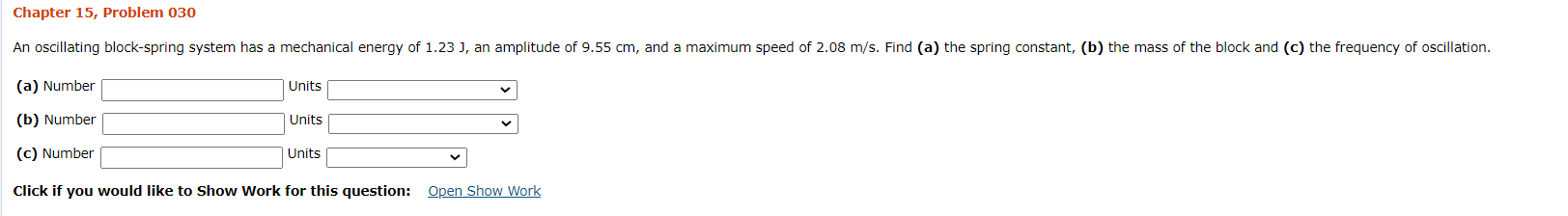 Solved Chapter 15, Problem 030 An oscillating block-spring | Chegg.com