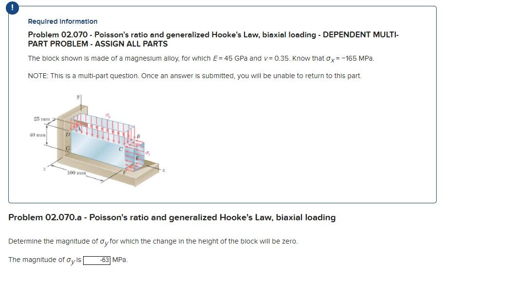 Solved Required Information Problem 02.070 - Poisson's ratio | Chegg.com