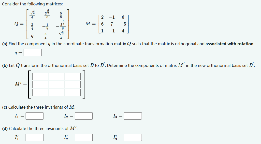 Solved Consider the following matrices: | Chegg.com