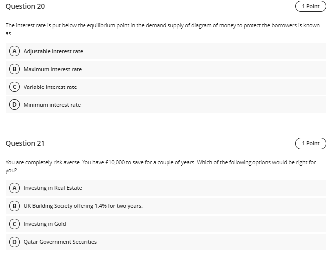 Solved Question 16 1 Point ABC bank offers a credit card | Chegg.com