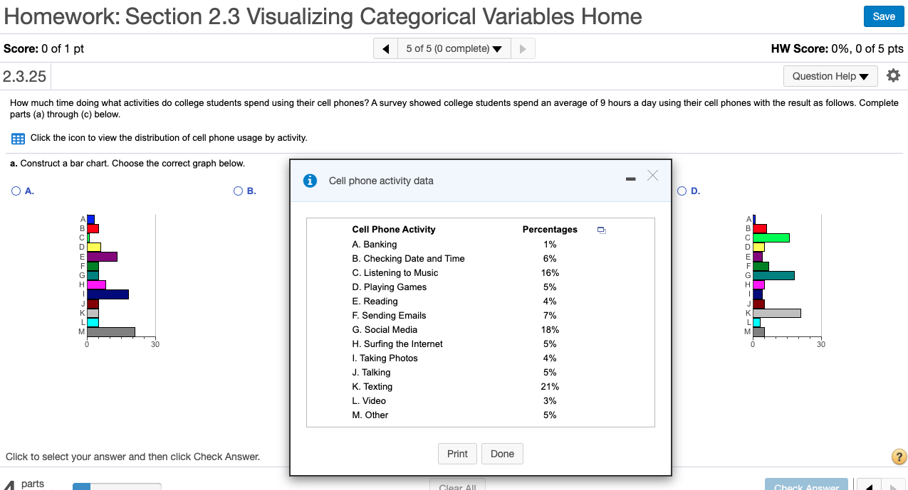 Solved Homework: Section 2.3 Visualizing Categorical | Chegg.com