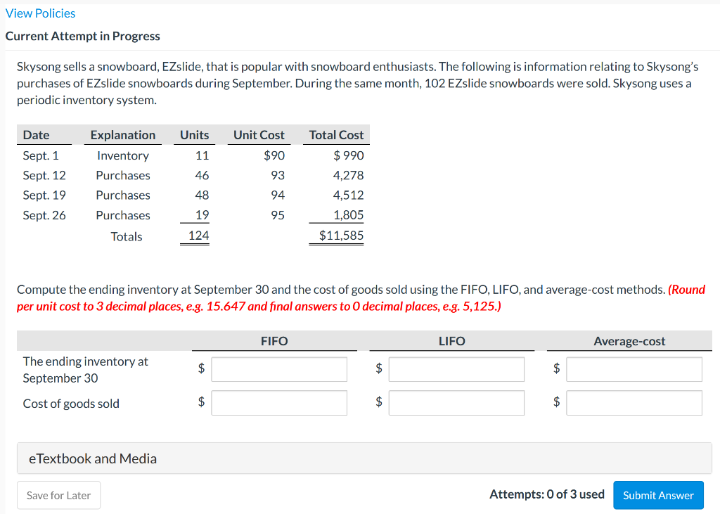 Solved View Policies Current Attempt in Progress Skysong | Chegg.com