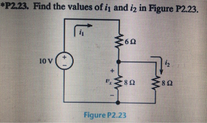 Solved *P2.23. Find the values of in and i2 in Figure P2.23 | Chegg.com