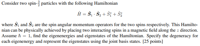 Solved Consider two spin- particles with the following | Chegg.com