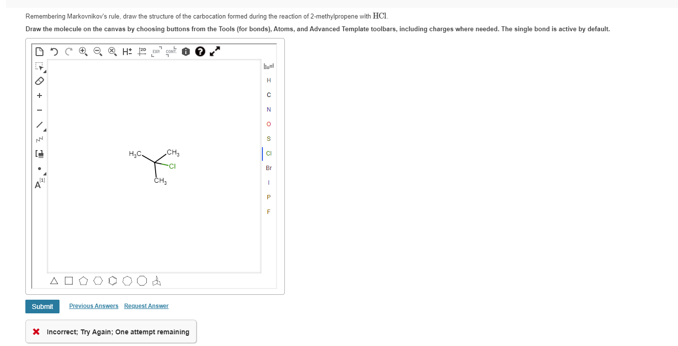 Solved Remembering Markovnikov's rule, draw the structure of | Chegg.com