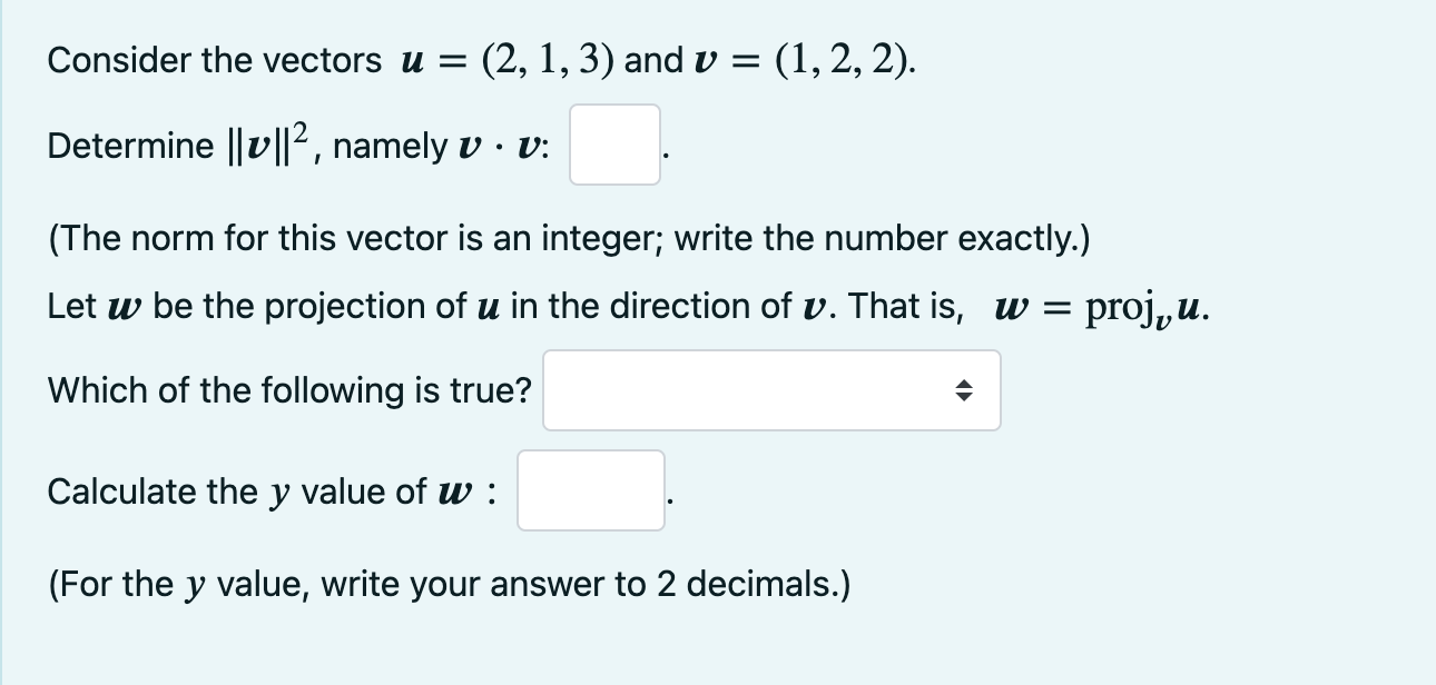 Solved Consider the vectors u=(2,1,3) and v=(1,2,2). | Chegg.com
