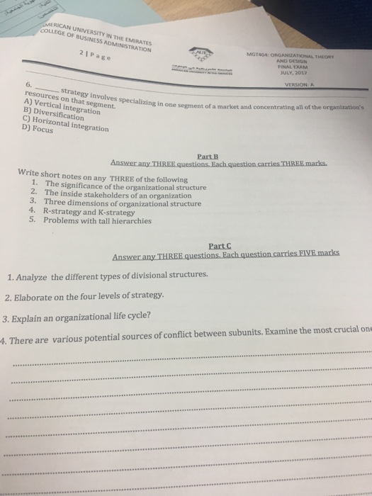 Solved _____ strategy involves specializing in one segment | Chegg.com