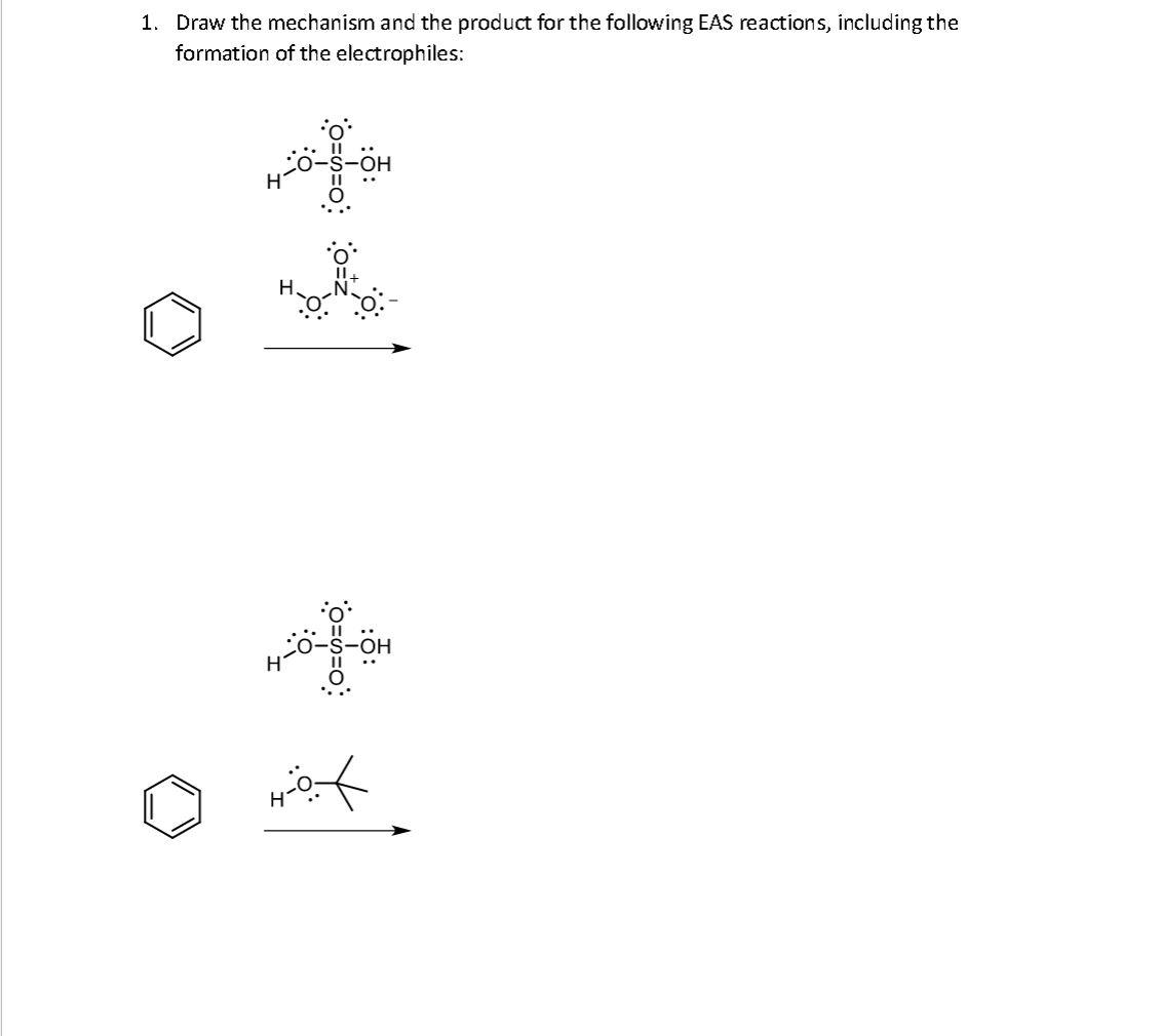 Solved 1. Draw the mechanism and the product for the | Chegg.com